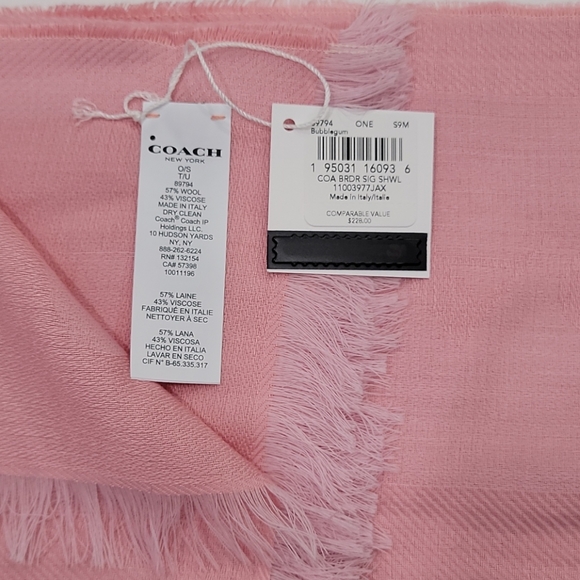 Coach | Accessories | Coach Signature Border Shawl | Poshmark